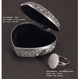 Genuine Silver Twilight Bella Swan Wedding Ring, 925 Sterling Silver, Women's Ring Micro Pavé Zircon Ring with a Jewelry Heart Box, Breaking Dawn Bella Swan engagement ring (6)