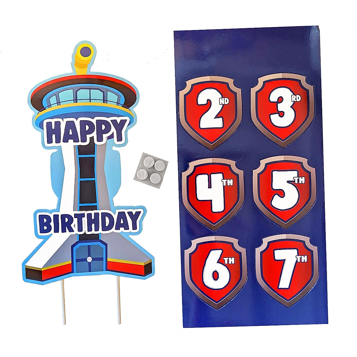 Custom Age Birthday Cake Topper for Patrol Boys and Girls Party Decorations