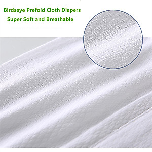 Prefold Cloth Diapers, Fasoar 3 Ply Baby Washable Cotton Diapers Covers for Babies to Toddlers Multi-Use (10-35 lbs) Count(12)
