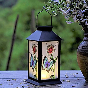 Solar Lanterns Outdoor Hanging Solar Lights Decorative for Garden Patio Porch and Tabletop Decorations. (Butterfly)