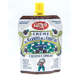 Clement Faugier Chestnut Spread From France 3oz (Pack of 4) Chestnut Jam Pouch | Creme De Marron Chestnut Puree | Chestnut Paste French | Gourmet Chestnut Cream, Kosher | Produced For Gourmanity