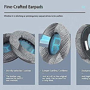 Wzsipod Cooling-Gel QuietComfort 35 / QC 35ii Replacement Ear Pads for Bose Headphones, Compatible with Bose QC45 QC35 QC25 QC2 QC15/ Around-Ear 2 AE2i AE2w/ SoundTrue & SoundLink Series (Grey Fabric)