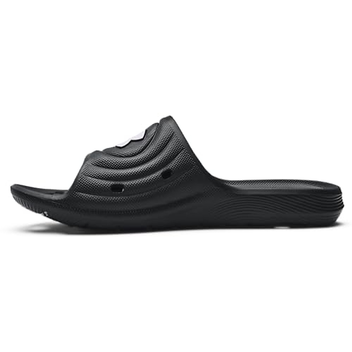Under Armour boys Locker Iv Slide Sandal, Black (001 Black, 4 Big Kid US