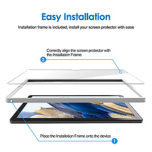 JETech Screen Protector for Samsung Galaxy Tab A8 (10.5-Inch, 2021 Model, SM-X200/X205/X207), 9H Anti-Scratch Tempered Glass Film, HD Clear with Easy Installation Tool, 2-Pack