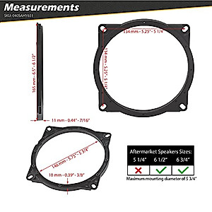 Scosche SAHY651 6.5” - 6.75” Speaker Adapters Compatible with Select 2014 to 2015 Hyundai Santa Fe Front Doors Only (1 Pair)