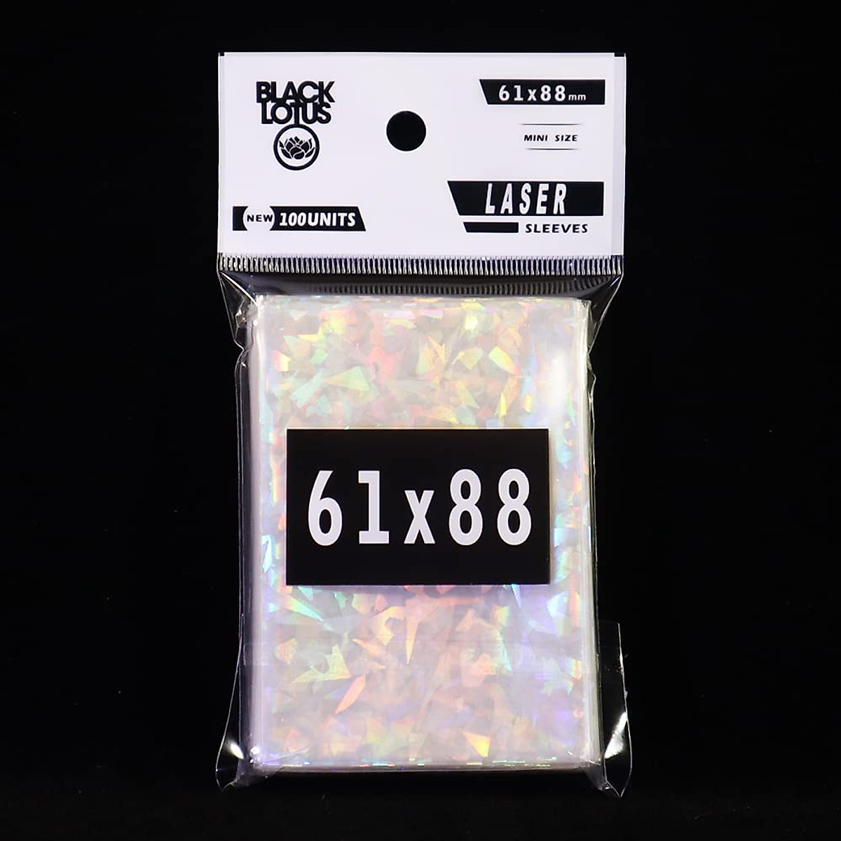 Black Lotus 100pcs Broken Glass Gemstone Laser Flashing Card Film Holographic Idol Photo Sleeves Ultra Super Protector (61x88mm)
