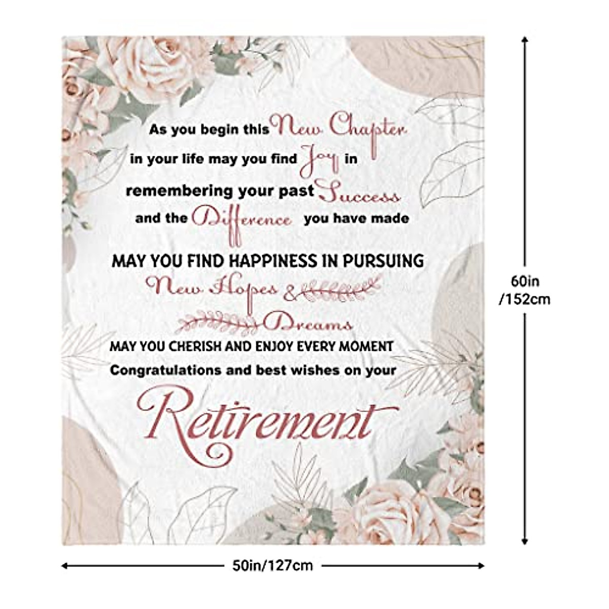 Retirement Gifts for Women Blanket 60"×50", Retirement blanket for Women, Happy Retirement Gifts for Nurses Teachers Mom Wife Female, Retired Gifts for Coworkers Boss, Retirement Throw Blankets