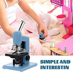 Zerodeko 1:12 Scale Dollhouse Microscope, Realistic Miniature Microscope Model, Fake Biological Microscopes for Dollhouse DIY Micro Landscape Ornament