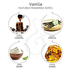 ELBERETH Vanilla Candles, Natural Soy Candles for Home Scented, Candles Gifts for Women, Glass Jar Candles, 10 oz, 60 Hours Long Burning