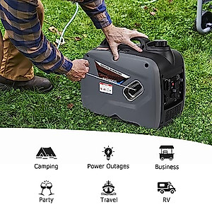 2500W Portable Inverter Generator,Ultra Quiet Gas Engine with CO-Monitoring. Ideal Backup Home & Camping with EPA Compliance. Lightweight & Compact Design,Match Intelligent Speed Control System