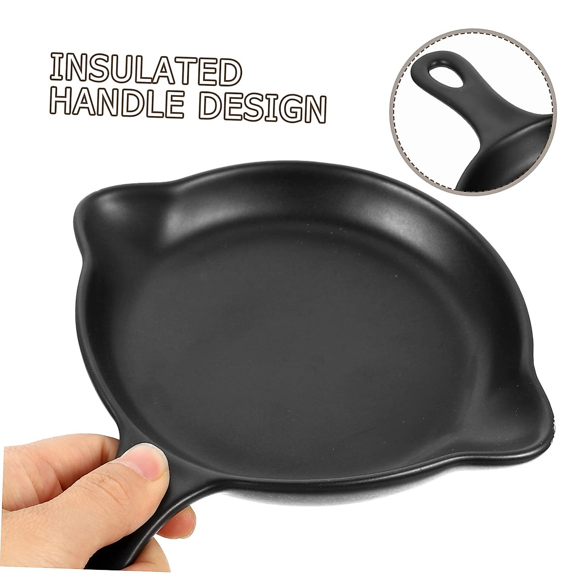 3pcs Ceramic Bakeware Salad Storage Plate Salad Ceramic Bowl Egg Pan Baking Supply Baking Breakfast Pan Fruit Storage Bowl Skillet Handle Baking Bowl Baking Ceramic Dish Baking Pan