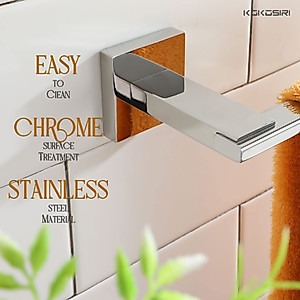 KOKOSIRI Bath Towel Bar Chrome Bathroom Hardware Towel Holder Wall Mounted for Kitchen Toilet 24 Inches Necklace Holder Polished Stainless Steel B4006CH-L24