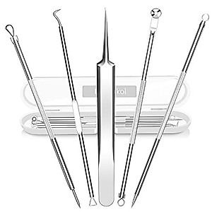 Best Blackhead Remover, Blackheads Blemish Removing, Acne Whitehead Removal Kit, Pimple Comedone Extractor Tool, Popper Pimples Treatment, with Tweezers, Risk Free for Face Forehead Nose