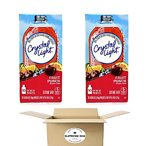 Crystal Light Fruit Punch Iced Tea Powdered Drink Mix - Pack of 2 (20 Packets in total)