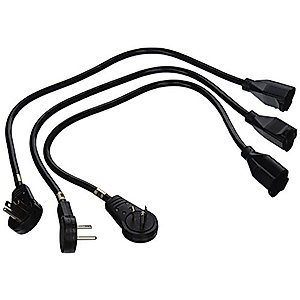Ziotek ZT1212597 Black 360-Degree Rotating 18-Inch Power Strip Liberator, 3-Pack