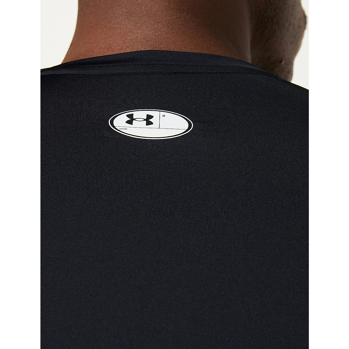 Under Armour Men's Armour HeatGear Fitted Long-Sleeve T-Shirt , Black (001)/White , Large