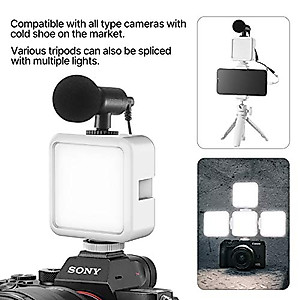 ULANZI VL49 2000mAh LED Video Light w 3 Cold Shoe, Rechargeable Soft Light Panel for DJI OSMO Mobile 3 Pocket Zhiyun Smooth 4 Sony RX100 VII Canon G7X Mark III A6400 6600 Camera GoPro 10 9 8 Vlogging