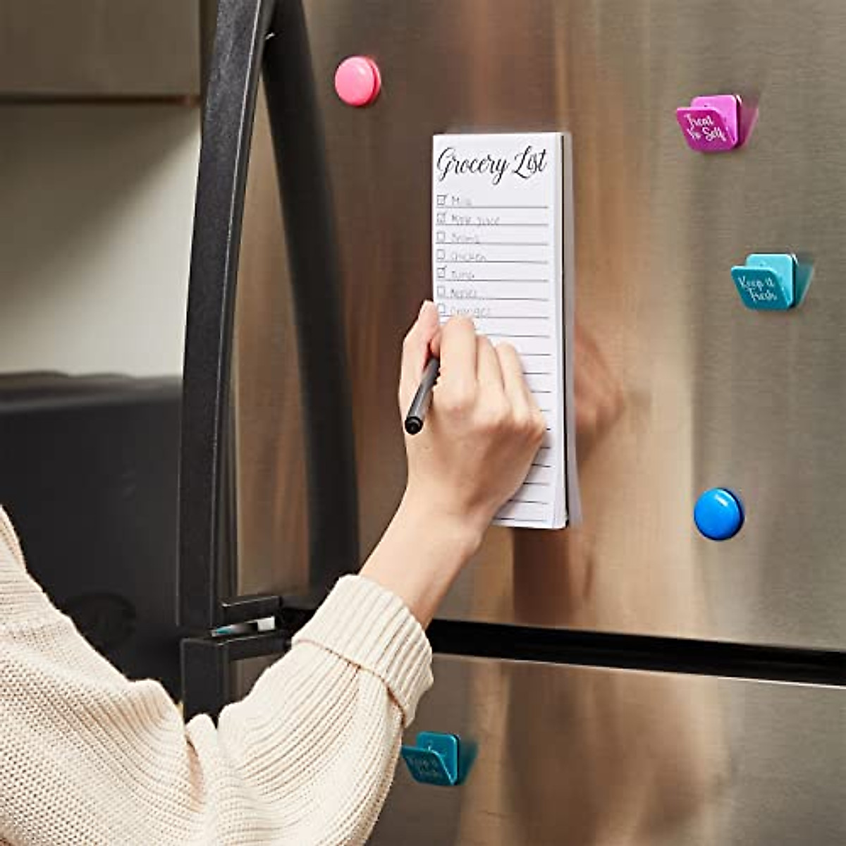 6-Pack Grocery List Magnet Pad for Fridge, To-Do Planner, Things To Buy, Things To Do Shopping Notepad for Locker, Filing Cabinet, Appointment Reminders, Meal Plans (3.5x9 in)