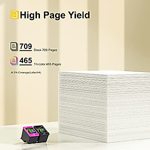 64XL Ink Cartridge Combo Pack High Yield Replacement for HP Ink 64 64 XL for Envy Photo 7858 7855 7155 6255 6252 7120 6232 7158 7164 Envy 7255e 7955e 7958e Tango X Printer (1 Black, 1 Tri-Color)