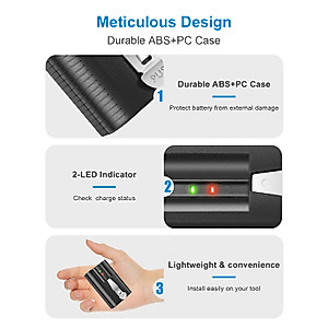 Replacement for Ring Battery Compatible with Ring-Doorbell-Camera 2/3/4/3plus, Stick Up Cam Battery (2nd and 3rd Gen), Spotlight Cam and Peephole Cam, 2Pack Rechargeable 3.65V 6040mAh Battery