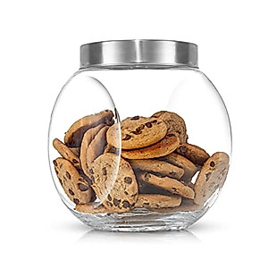 JoyJolt All-Sides Cookie Jar. Set of 2 Cookie Jars for Kitchen Counter with Lids, Candy Jar, Dog Treat Container, Laundry Detergent Container, Large Canisters, Half Gallon Glass Jar with Lid Airtight