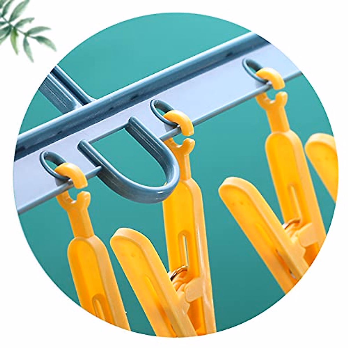 prettDliJUN Multiuses Clothing Socks Hanger with 8 Clips Antiskid Space Saving Closet Organizer Drying Rack