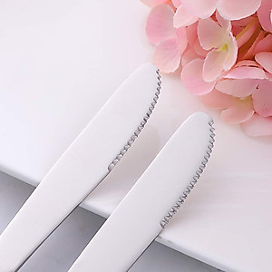 Dinner Knives Shell Pattern Table Knife 8.94 Inch Stainless Steel Flatware Set for Restaurant/Catering, BUY&USE Commercial Quality Silverware Pack of 12