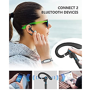 AODE Bluetooth Headset , Earpiece with ENC MIC ,Trucker wireless headset Charging Case 55Hrs playtime 5.3 Hands-Free Caller Voice Announce for Driving/Business（Upgrade Version) Update-Black