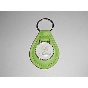 ELDORADO SEVILLE DEVILLE FLEETWOOD CALAIS ALLANTE LOGO LEATHER KEYCHAIN - BRIGHT GREEN