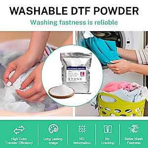 DTF Powder White 1KG/35.3 oz Digital Transfer Hot Melt Adhesive, Pretreat Powder for Ep L1800 Printer(White/1KG)