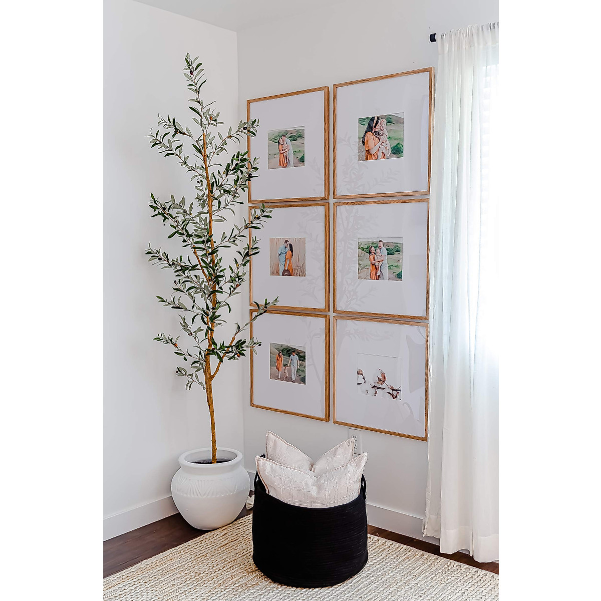 OrganiHaus Black Large Woven Basket for Storage 20x13 | Big Basket for Blankets for Living Room | Round Laundry Basket & Blanket Holder for Bedroom | Boho Blanket Basket | Pillow Basket & Toy Basket