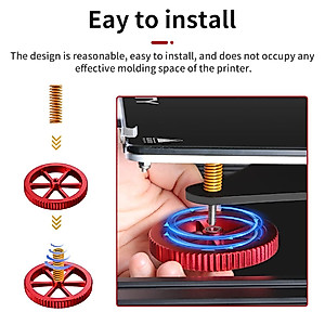 Official Creality Metal Leveling Nuts with 20mm Die Springs and 0.4mm Nozzles, Red Hand Twist Nuts Set for Ender 3/3 Pro/3 V2/3 Max, Ender 5/5 Plus/ 5 Pro, CR 10 Series 3D Printer Bed