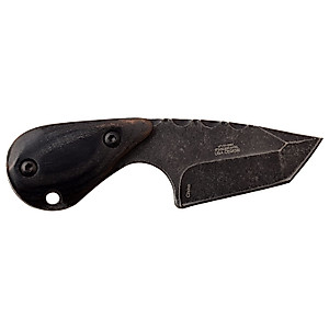 MTECH USA – Fixed Blade Knife – Stonewashed Finish Stainless Steel Tanto Blade with Black Wood Handle, Full Tang, Includes Black Nylon Sheath - Hunting, Camping, Survival, Tactical, EDC – MT-20-90BK