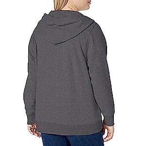 Amazon Essentials Women's French Terry Fleece Full-Zip Hoodie (Available in Plus Size), Dark Grey Heather, Large