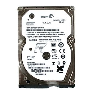 80GB Seagate Momentus 5400.5 SATA 2.5" Notebook Hard Drive ST980310AS