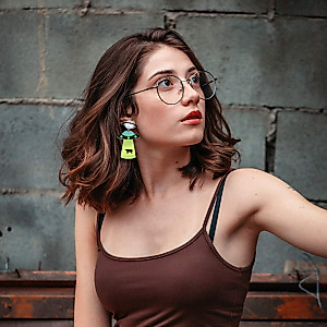 FENICAL UFO Earring Exaggerated Earring Acrylic Earring Drop for Woman Girls Ladies 1Pair