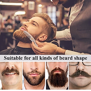 AhfuLife Stainless Steel Metal Hair & Beard Comb, Multifunctional Folding EDC Pocket Comb With Bottle Opener Fits In Keychain - Anti-Static Hair & Beard Care Comb Mustache Comb - Presented in Gift Box