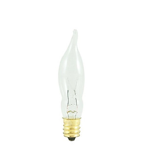 Bulbrite 7.5CFC/15/3 7.5-Watt Incandescent Flame Tip CA5 Chandelier Bulb, Candelabra Base, Clear