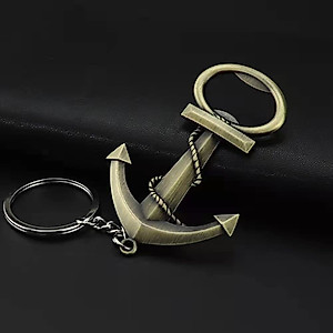 PLWJK Bottle Opener Keychain, Boat Anchor Beer Openers Valentine's Day Gifts for Men and Women