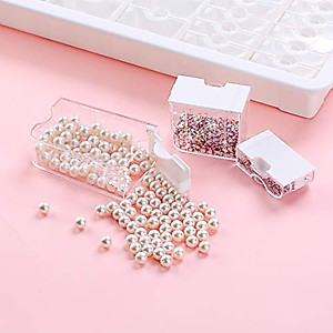 Diamond Bead Storage System, 50 Pcs Removable Clear Plastic Painting Drill Organizer with Snap Shut Lid for Nail Art Rhinestone Jewelry DIY Diamond Cross Stitch Tools and Other Small Items