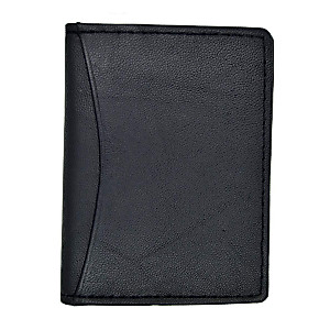 Slim Leather Black Bi-fold Wallet Credit Card Holder Thin Pockets Unisex Men Women Wallet