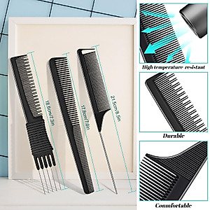 50Pcs Metal Hair Styling Clips, IKOCO Hairdressing Double Prong Hair Clips with 3 Parting Comb for Braids, 50 Sliver Alligator Clips for Hair Rollers Styling and Coloring