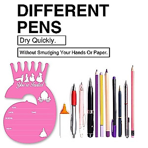 brayqu Princesses 6th Birthday Party Invitations Girl Pink Glitter Princess 6 Year Old Girls Birthday Shaped Invitations Fill-in Sixth Birthday Invites (20 Invitation Cards with Envelopes)