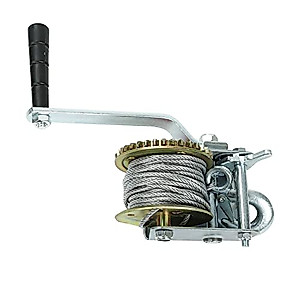 EASYBERG 600 lbs Hand Winch Heavy Duty Steel Cable Crank Gear Winch ATV Boat Trailer with 8m Steel Wire, Manual Operated Ratchet ATV Boat Trailer Marine