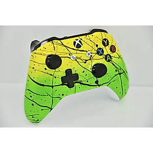 Hand Airbrushed Fade Custom Controller - Compatible with Xbox One (Yellow & Green)