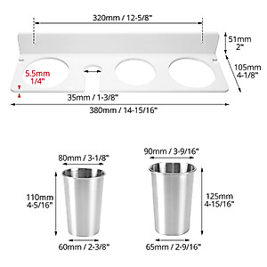 QWORK Wall-Mounted Hair Tool Organizer - Acrylic and Stainless Steel Hair Appliance Holder with Heat-Resistant Cups, Easy Installation for Bathrooms, Salons, Hotels