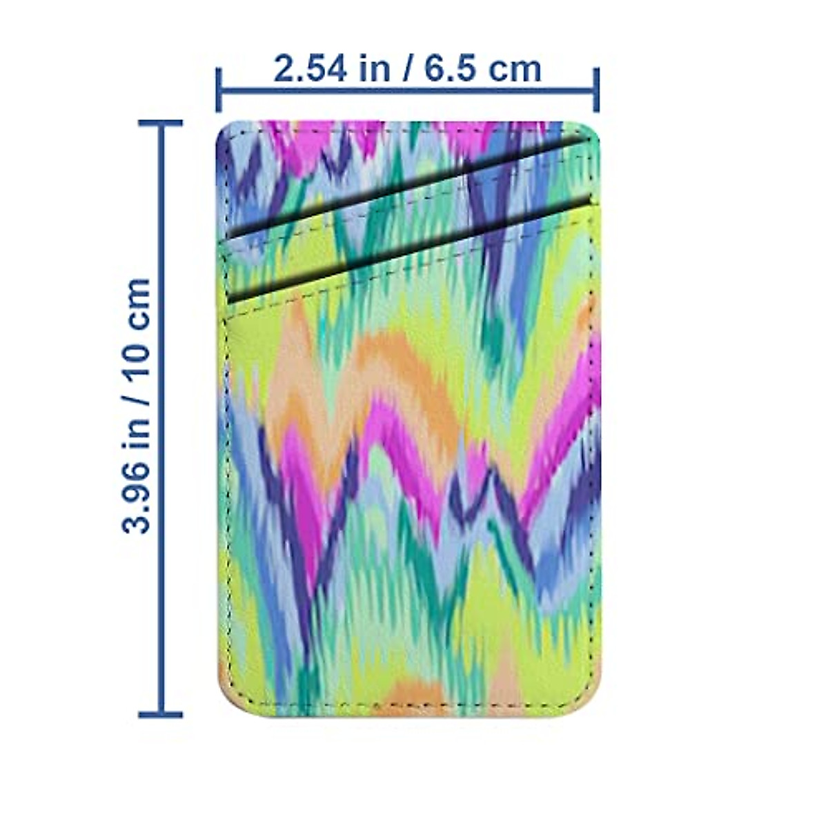 Diascia Pack of 2 - Cellphone Stick on Leather Cardholder ( Cute Rainbow Ikat Chevron Print Pattern Pattern ) ID Credit Card Pouch Wallet Pocket Sleeve