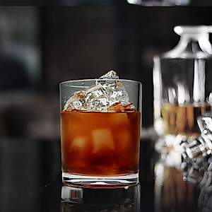 RÉΑLWÁY 12 Oz Plastic Whiskey Glasses Set of 6, Unbreakable Old Fashioned Glass, Clear Plastic Cocktail Glasses, Plastic Tumblers Reusable Plastic Cups for Bourbon Juice,Dishwasher-safe, BPA-free