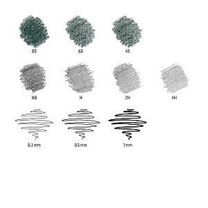 Staedtler Mars Lumograph Art Set | Drawing Kit with Art Pencils, Drawing Pens, Eraser and Double Hole Sharpener (61 100)