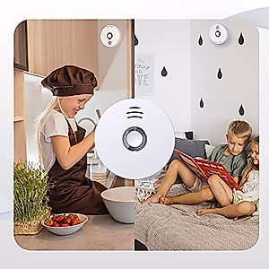 Andyssey Smoke Detectors,10 Year Lithium Battery Life Smoke Alarm with LED Lights,Photoelectric Sensor Fire Alarms Smoke Detectors with Test-Silence Button,GS508C 1 Pack